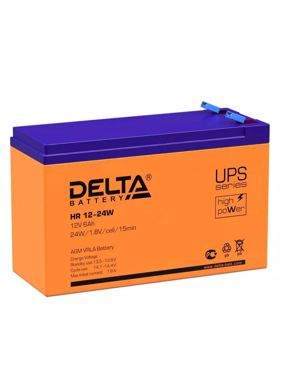 Аккумулятор DELTA HR12-24W 12V 6Ач А 150x50x93 унив. пол.
