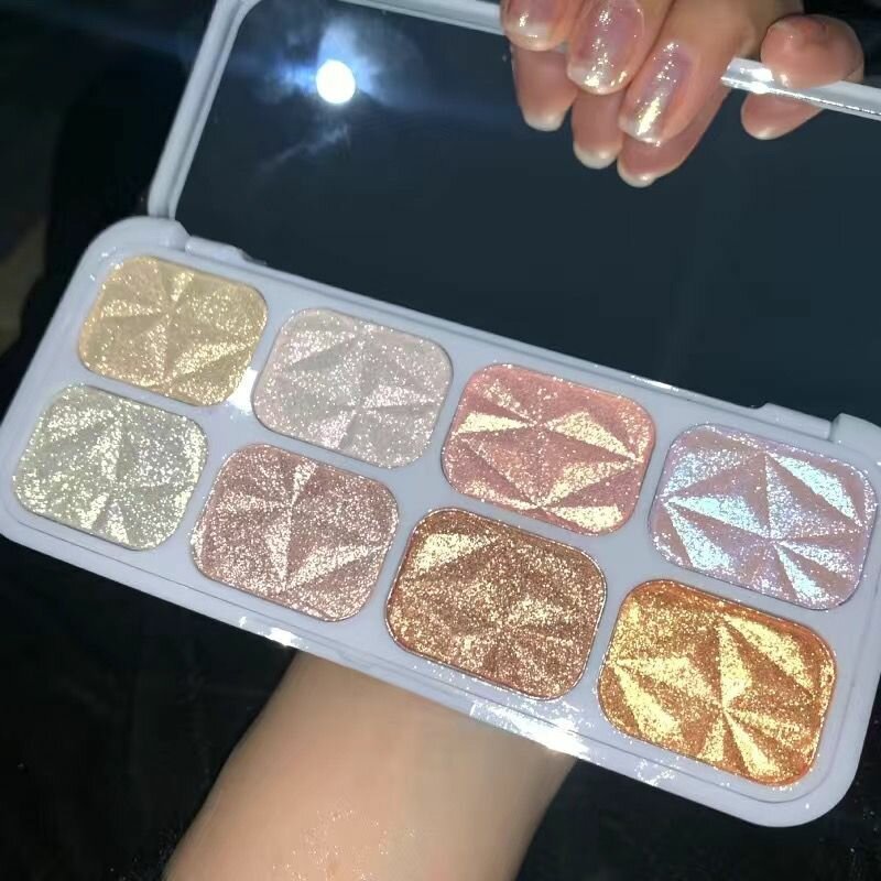 Потрясающе! 3D-палетка румян и хайлайтера с эффектом розы, сверкающая палетка для контуринга, сказочный хайлайтер, радужный перламутровый макияж.