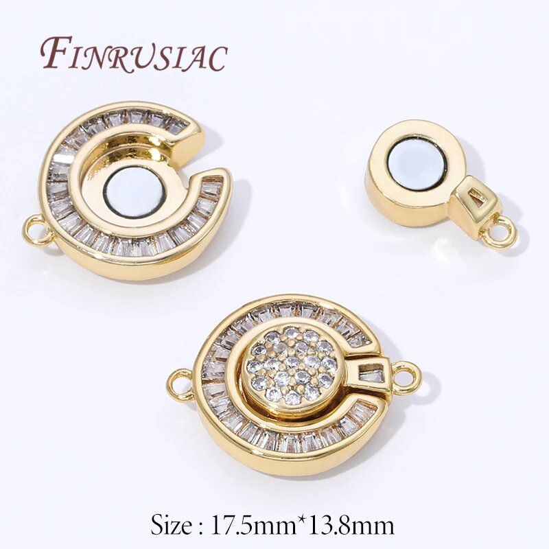 Магнитный замок для браслетов, золотопокрытый, FINRUSIAC