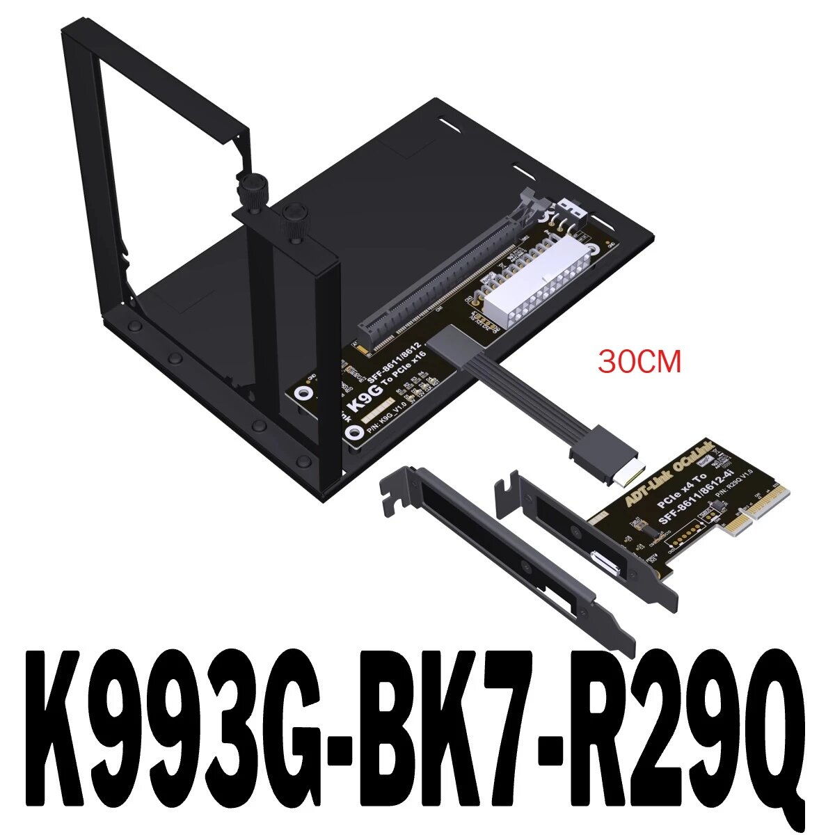 SPEEDIER ADT eGPU OCuLink GPU Dock PCIe 5.0 x4 128G K993G-BK7-R29Q-30cm