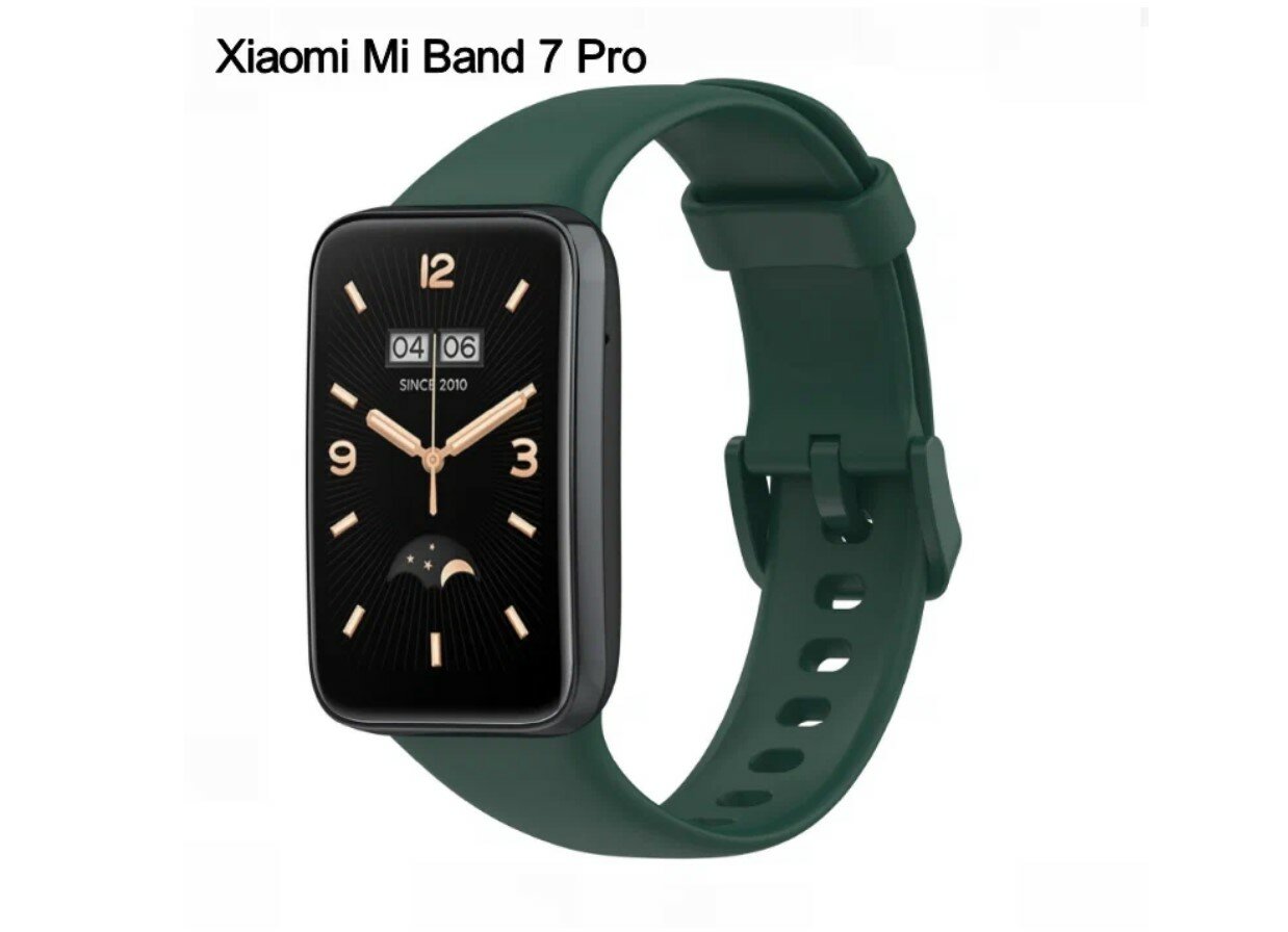 Ремешок MyPads Hypo, для Xiaomi Mi Band 7 Pro, гипоаллергенный силикон, зелёный