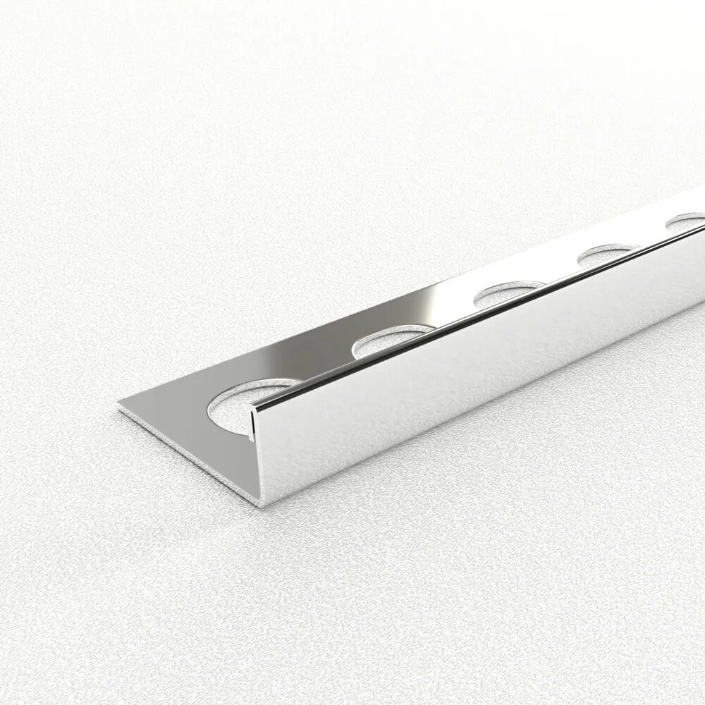 Уголок для плитки Г - образный , длиной 2,7 метра , 15мм из нержавеющей стали полированный (430AISI) ПК 01-15НСП.2700.001