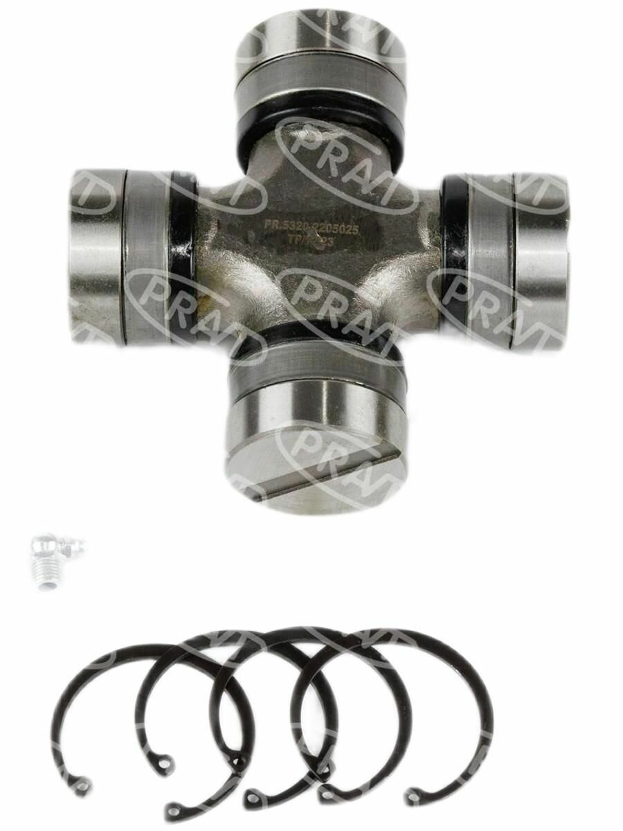 Крестовина карданного вала с масленкой и стопорными кольцами, под планку (большая) (50*135) Камаз 5320 PR.5320-2205025 Pravt