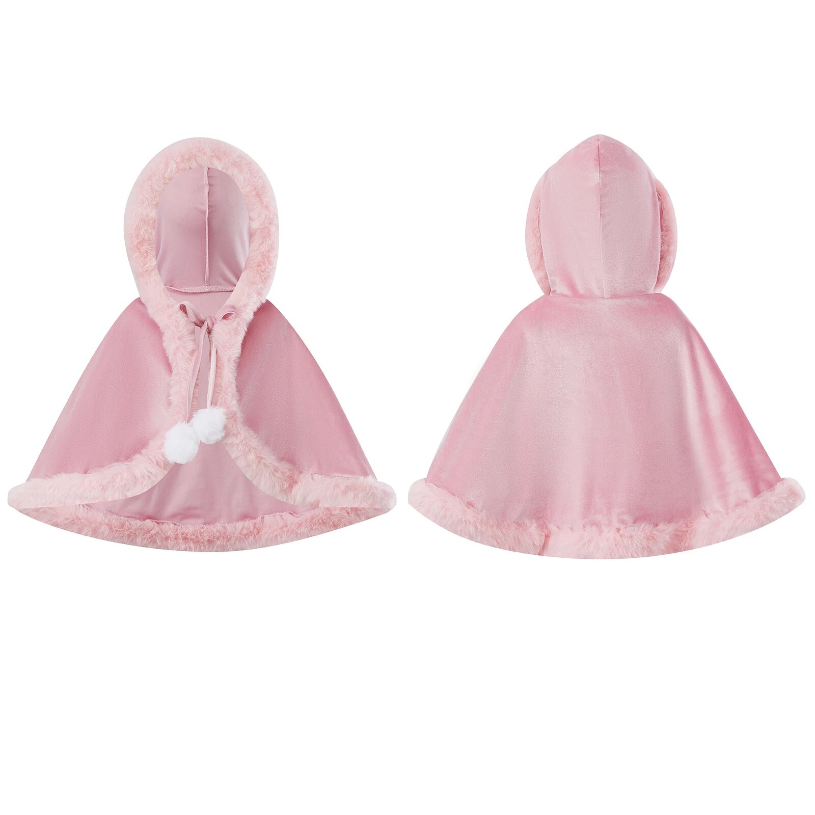 Рождественская накидка Санта-Клауса для девочек 0-4 лет 4Т, Розовый