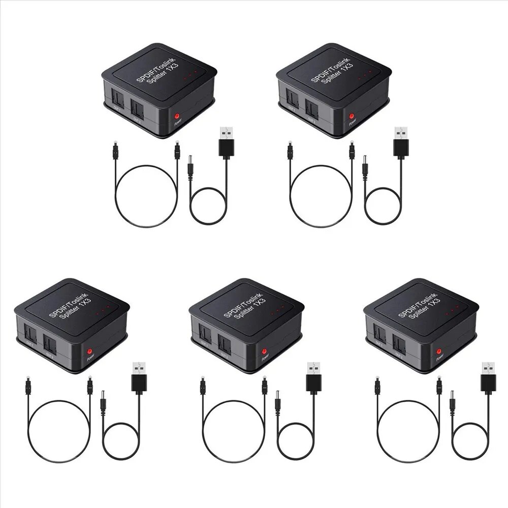 5X Цифровой оптический аудиоразветвитель 1X3, цифровой SPDIF TOSLINK, 1 на 3 выхода, совместим с Синий луч DVD HDTV