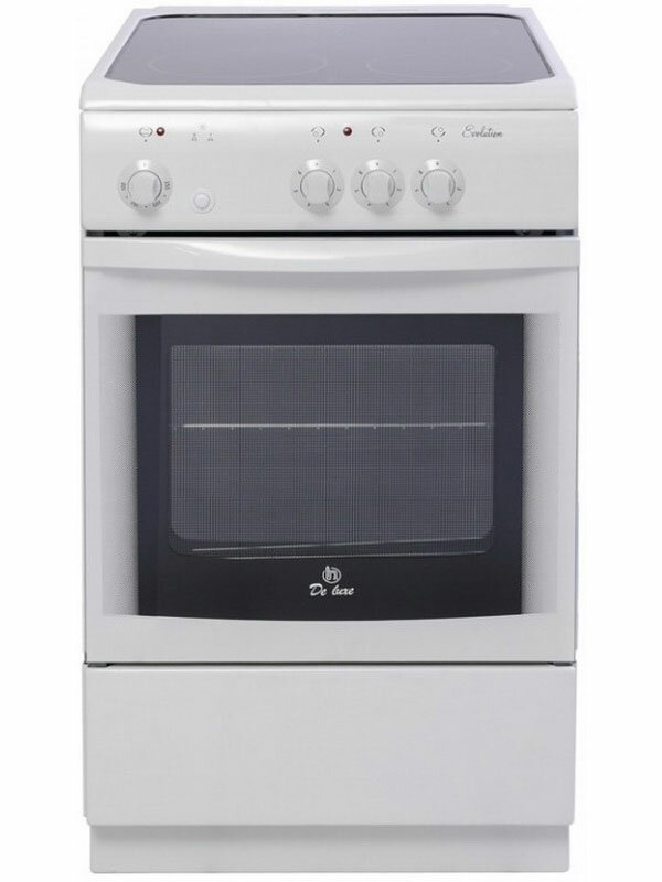 Электроплита De luxe 506003.04 эс 50 см, 3 конфорки, белый