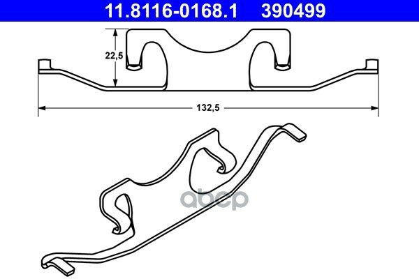 Пружинка пер. колодок BMW 5-серии E39 Ate арт. 11.8116-0168.1