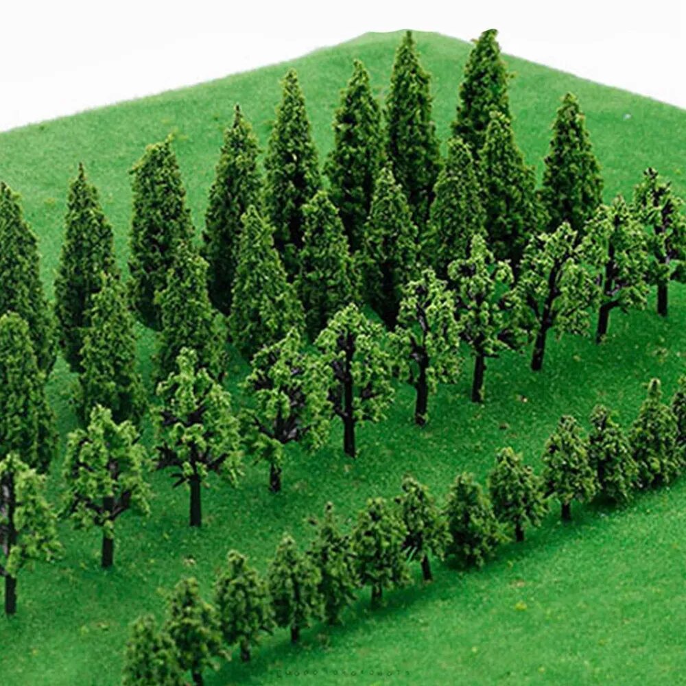 Инструменты для моделирования Зеленые пластиковые деревья для архитектурных моделей