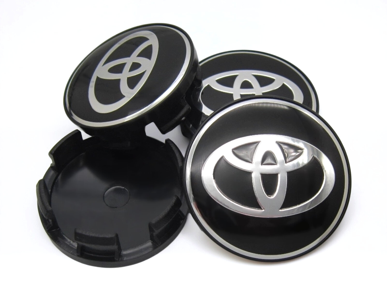Колпачки, заглушки на литые диски СКАД Тойота черный, 56/51/12 мм, комплект 4 шт.
