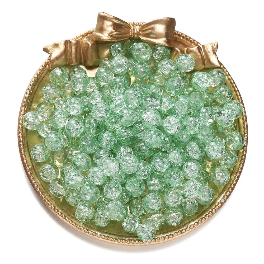 Бусины из битого стекла ассорти, 7*8 мм, 50 шт, цвет зеленый. Для рукоделия и создания украшений