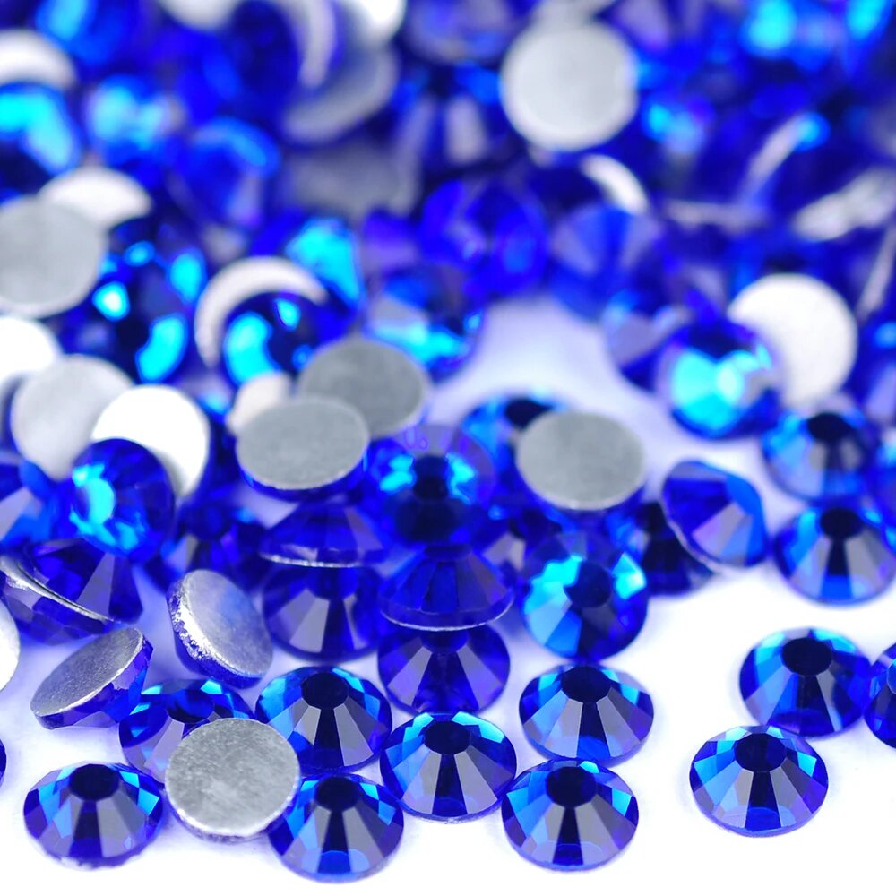 Синие стеклянные стразы Sapphire SS20, 1440 шт.