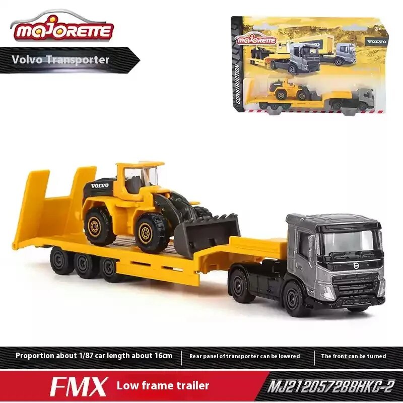 Majorette Volvo Транспортер с бульдозером, 1:64, Flat bulldozer
