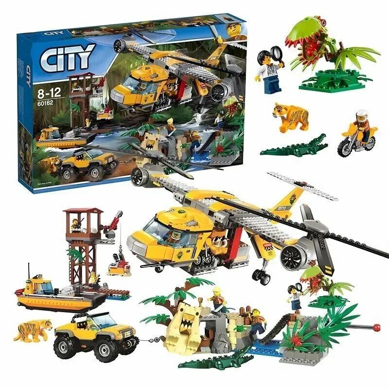 Конструктор City грузовой вертолет, 1250 деталей, Совместим с LEGO