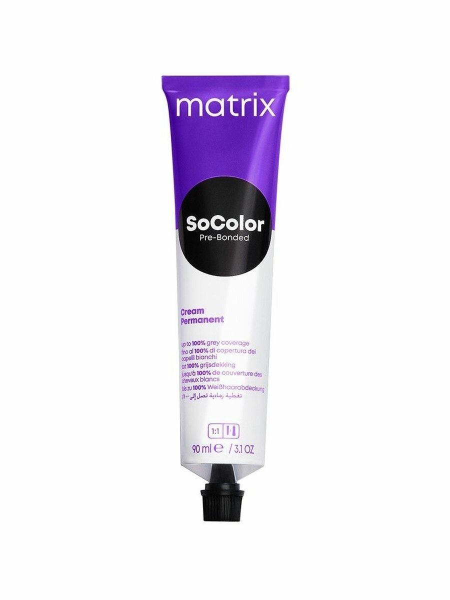 Краситель перманентный Matrix SoColor Pre-Bonded Extra для волос, 506NV темный блондин натуральный перламутровый, 90 мл