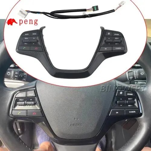 Вставка мультируля арт. 96720-H5610 и 96720-H5670 (96720h5670-rdr) / 96700C90004X для Hyundai Solaris 2017 2018 1.6L / Современный выключатель 1.6 литра круизного руля 2018 года Solaris 2017