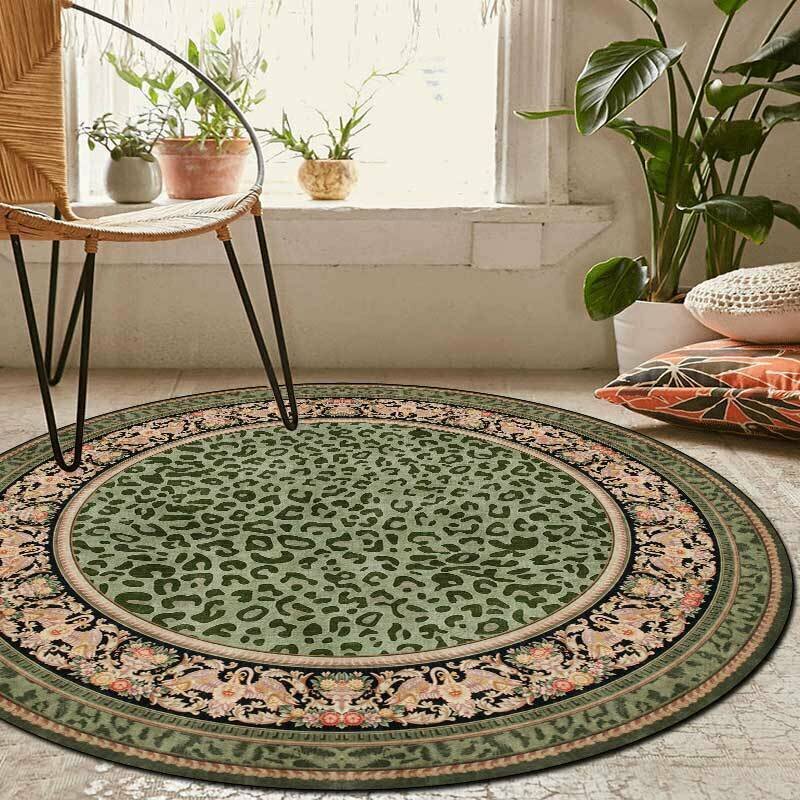 Новый круглый нескользящий ковер с цветами в китайском стиле, 120 см
