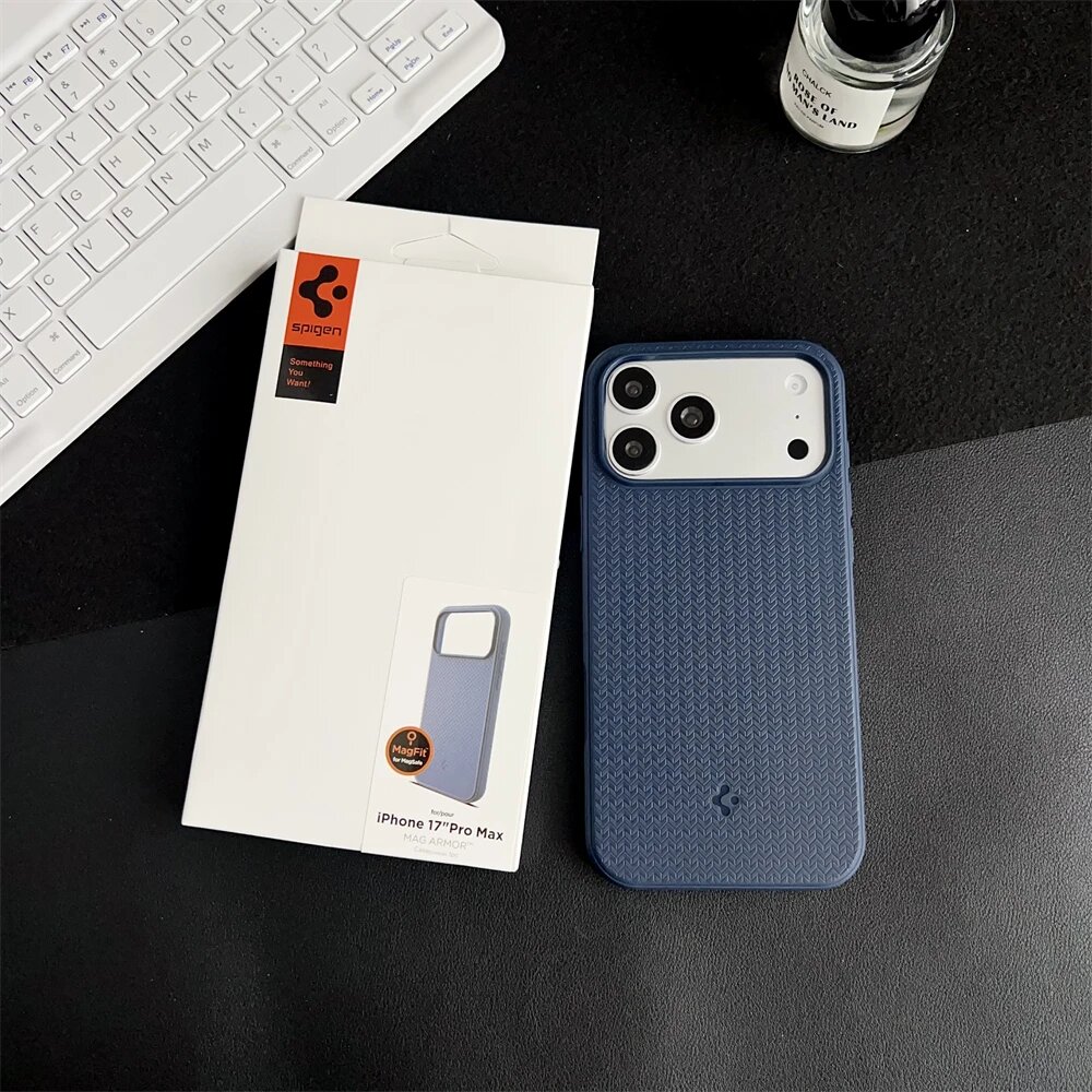 Чехол Spigen для iPhone 17 Pro Max 16 Plus 15 14 13 12 11 Pro Айфон 15 Про Макс, Темно-синий, Blue