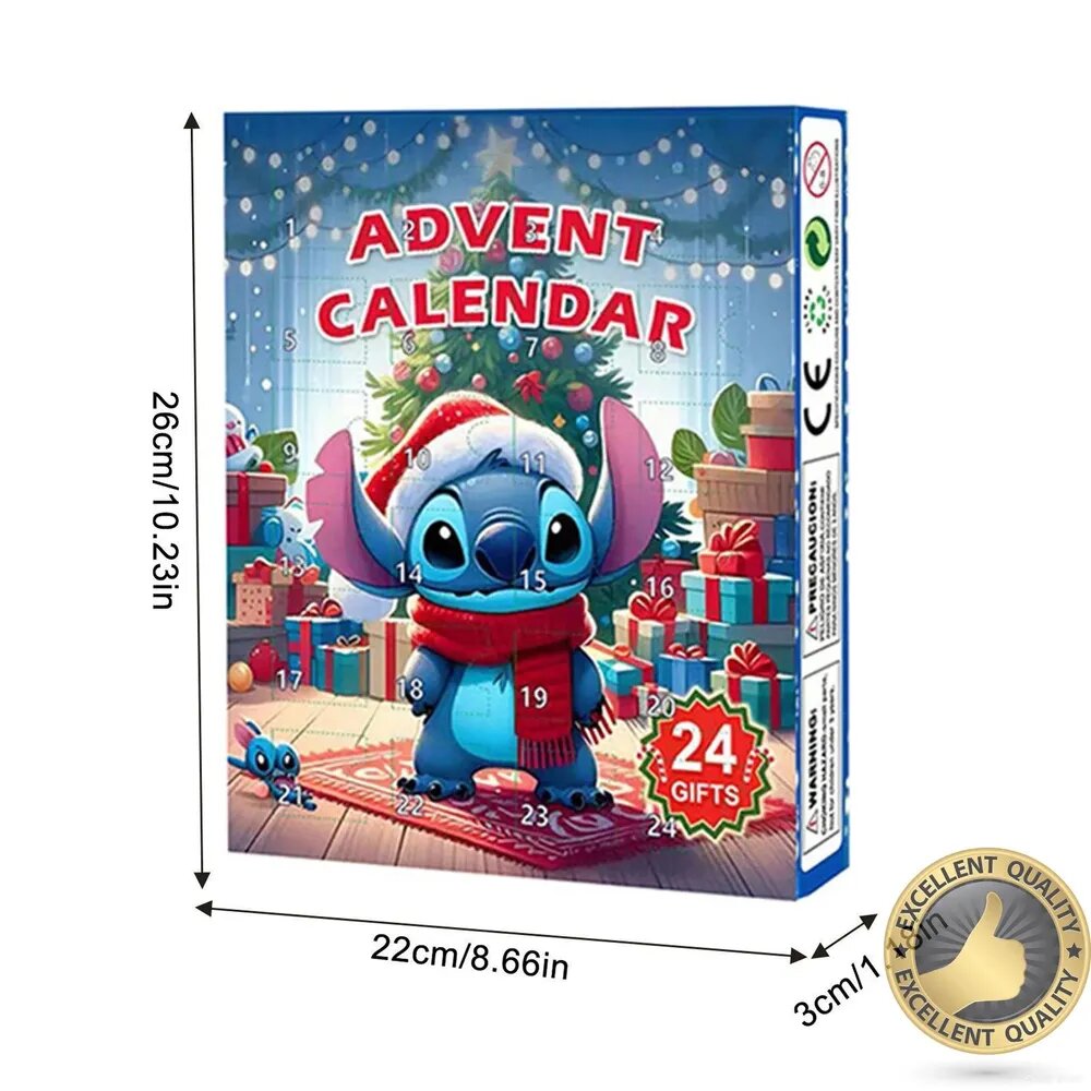 Адвент календарь с фигурками Stitch 24шт. Рождественский набор фигурок Лило и Стич — фото 1
