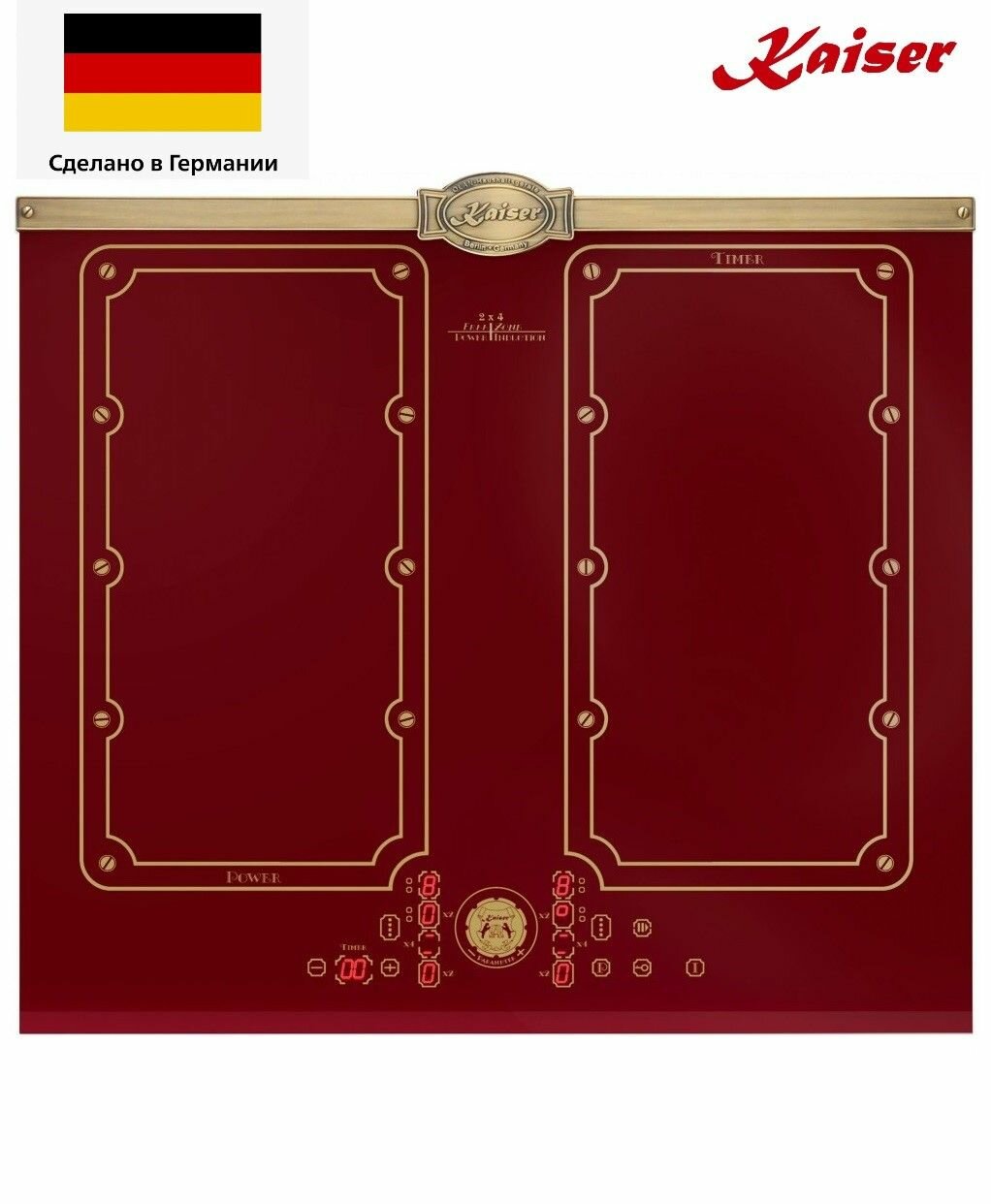 Индукционная варочная поверхность 58*52 Kaiser KCT 6192 FI RotEm красная