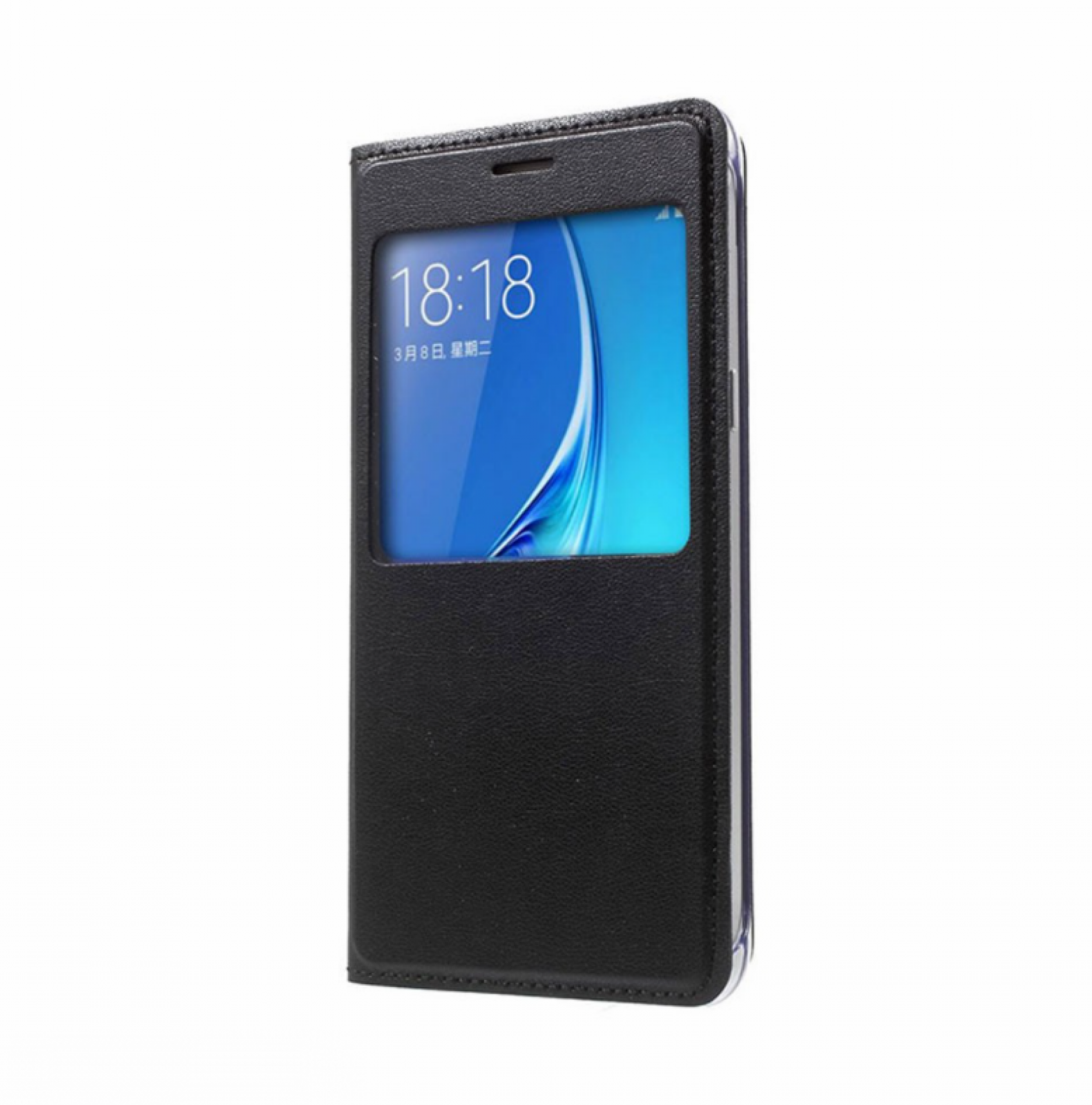 Чехол-книжка MyPads для Huawei Honor 8 (FRD-AL00) 5.2 черный с окошком водоотталкивающий