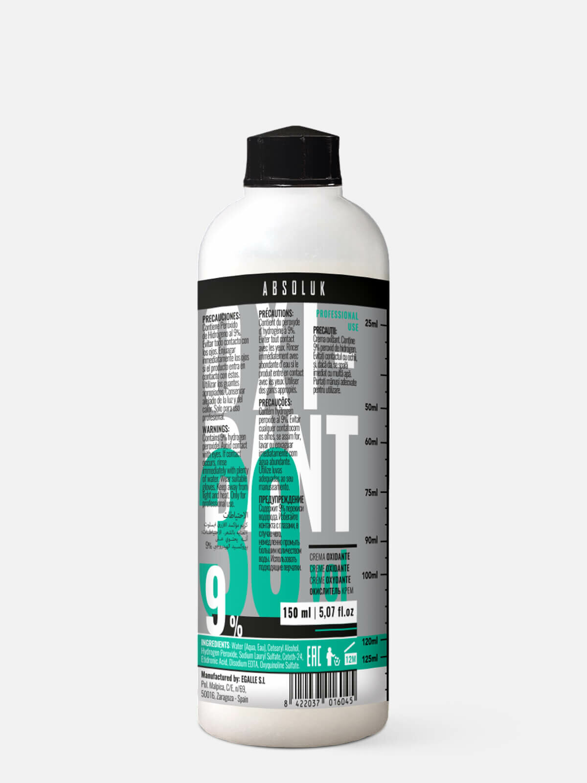 Оксид для краски 9% Absoluk Oxidant Cream (30 vol), 150 мл