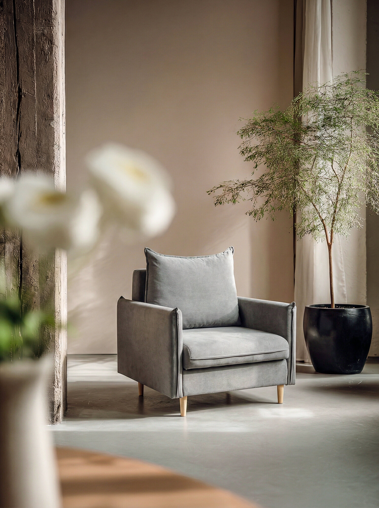 Кресло-кровать кресло раскладное Брендосс 335 износостойкий велюр, цвет графит