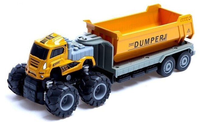 KXL Грузовой автомобиль 1:43 Самосвал инерционный, желтый KLX600-191 с 3 лет