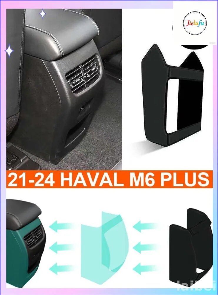 Пленка автомобильная для Haval M6 Plus 21-24, защита заднего подлокотника, 0.25 мх18 см, черная