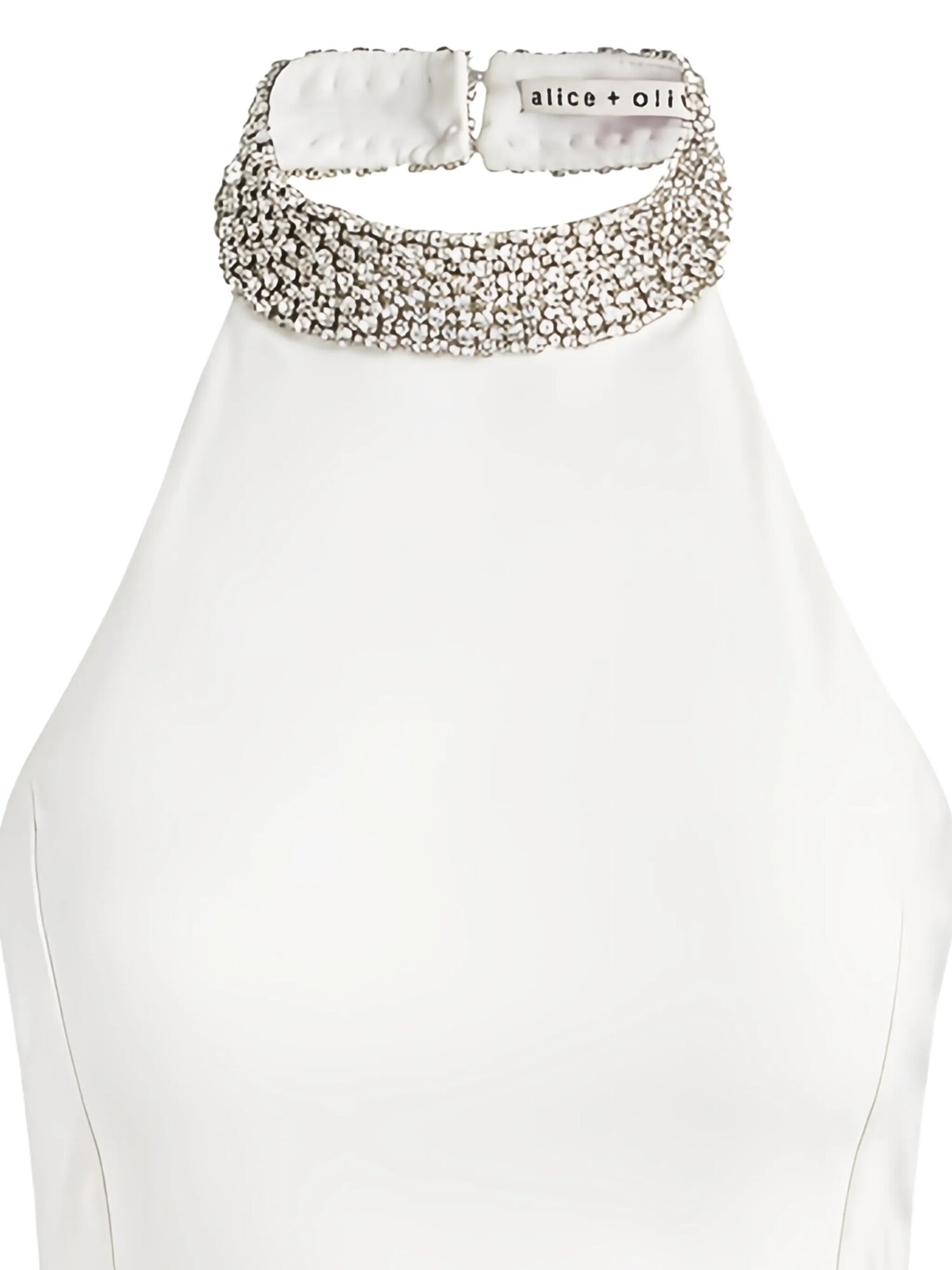 Топ Alice+Olivia Embellished halterneck top, размер 4, white — фото 1