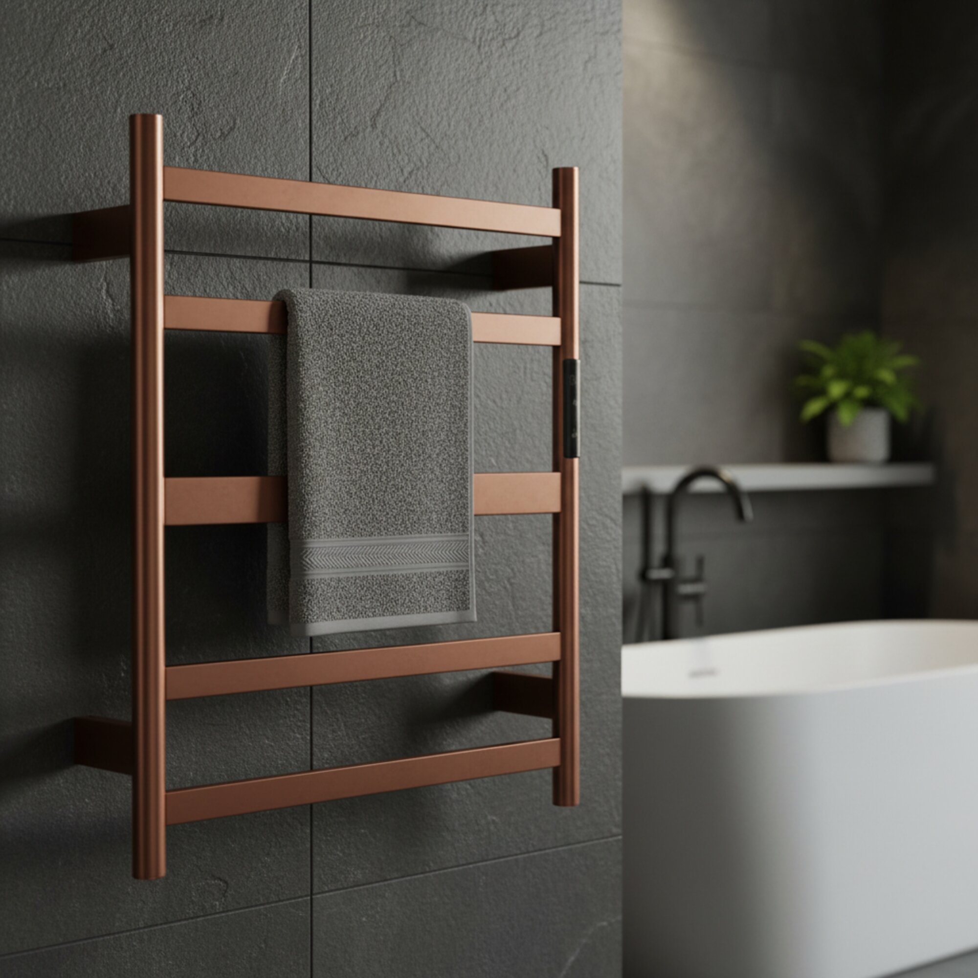 Полотенцесушитель электрический Raglo R350.01.33 настенный сенсорный с терморегулятором , матовая медь