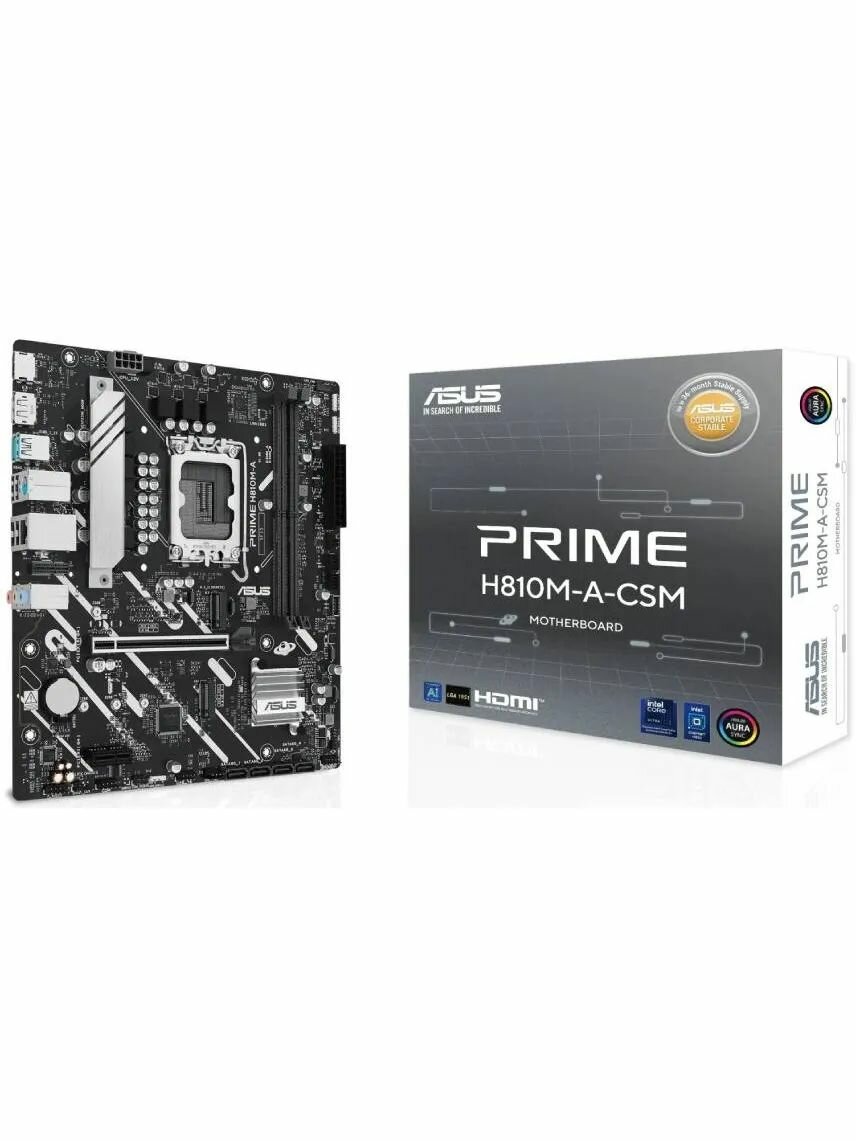 Материнская плата ASUS PRIME H810M-A-CSM mATX LGA1851 Intel H810 2xDDR5 (128ГБ)