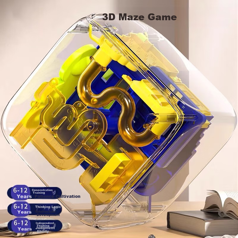 Lankupa 3D Лабиринт шариковый Кубик с бусинами для детей 3-6 лет Обучение концентрации Цвет：Лабиринт наблюдения 88