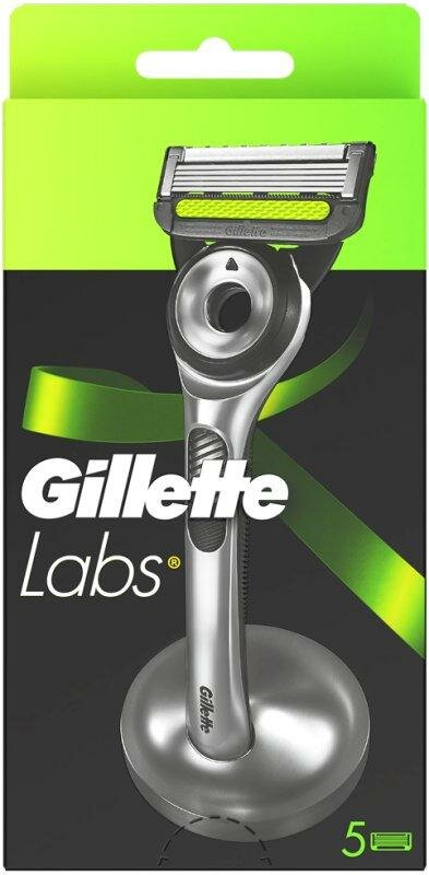 Мужской станок Gillette LABS + 5 кассет с очищающей неоновой полоской