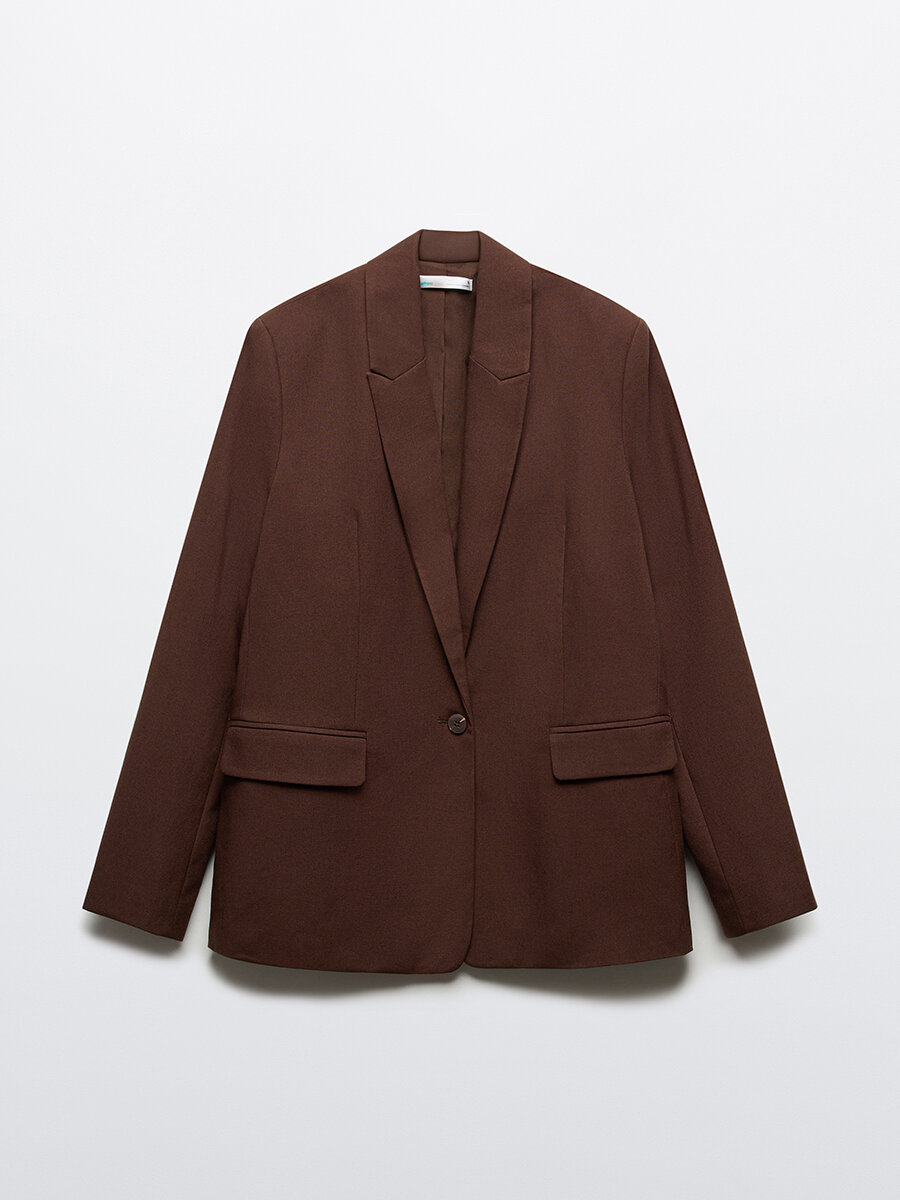 Пиджак прямого кроя со льном больших размеров