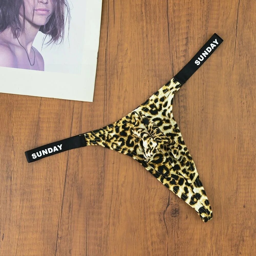 U-образные выпуклые трусики с леопардовым/камуфляжным нижним бельем, мужские сексуальные L, Leopard
