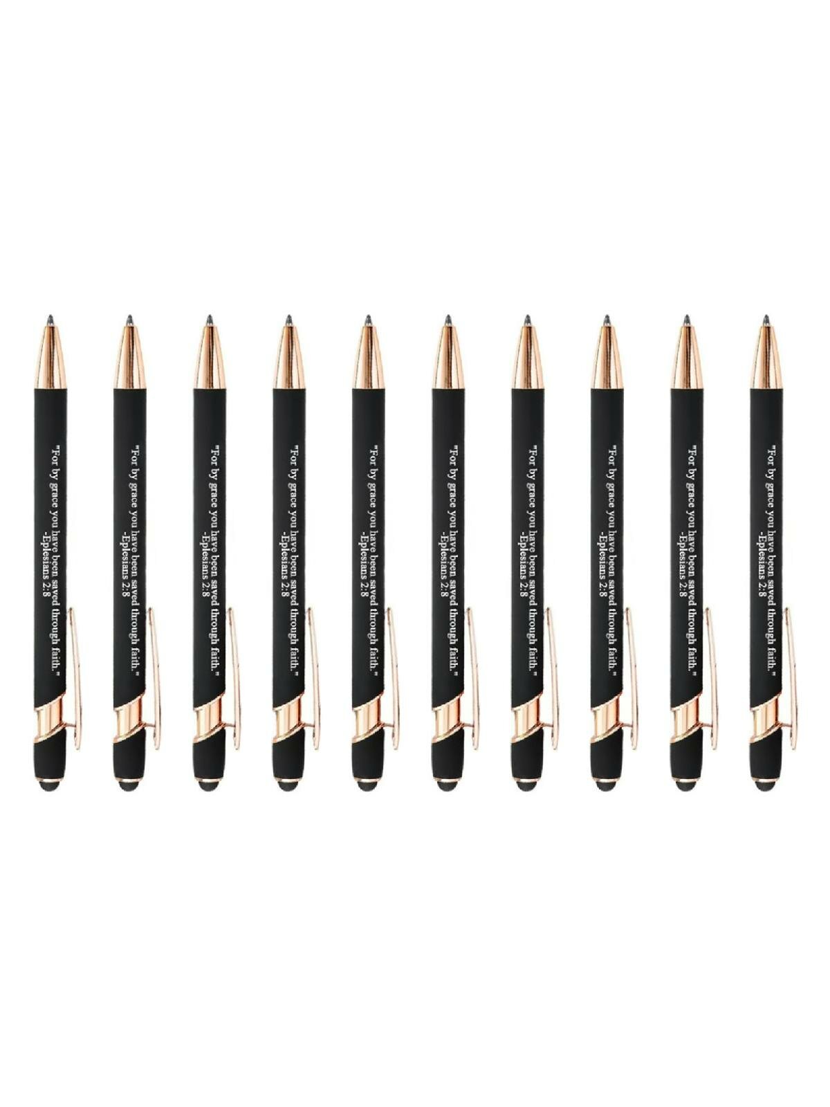 Шариковые ручки со стихами из Библии 10шт Выдвижная шариковая ручка для ежедневных заметок