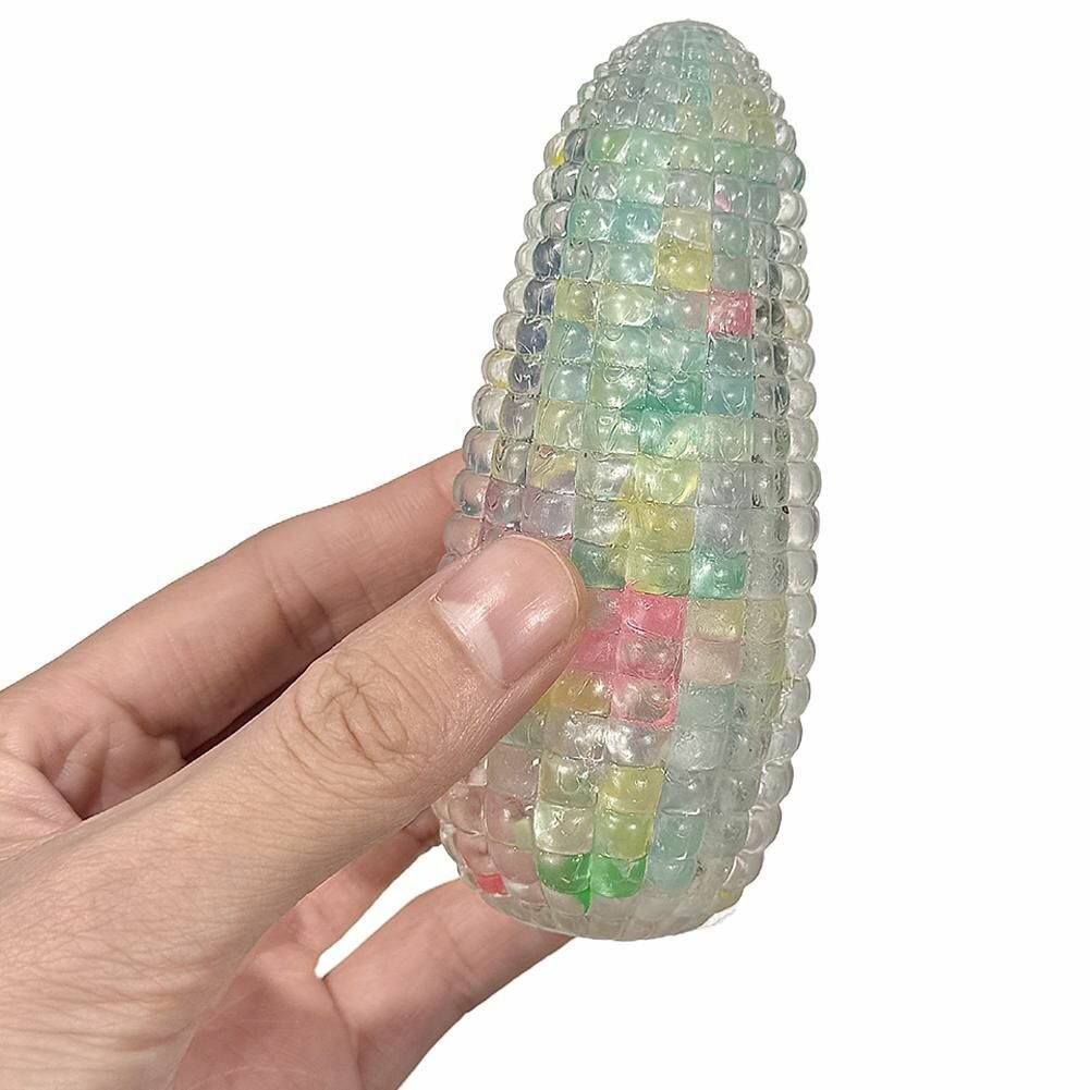Игрушка-антистресс в виде кукурузного початка из стеклянного кристалла.