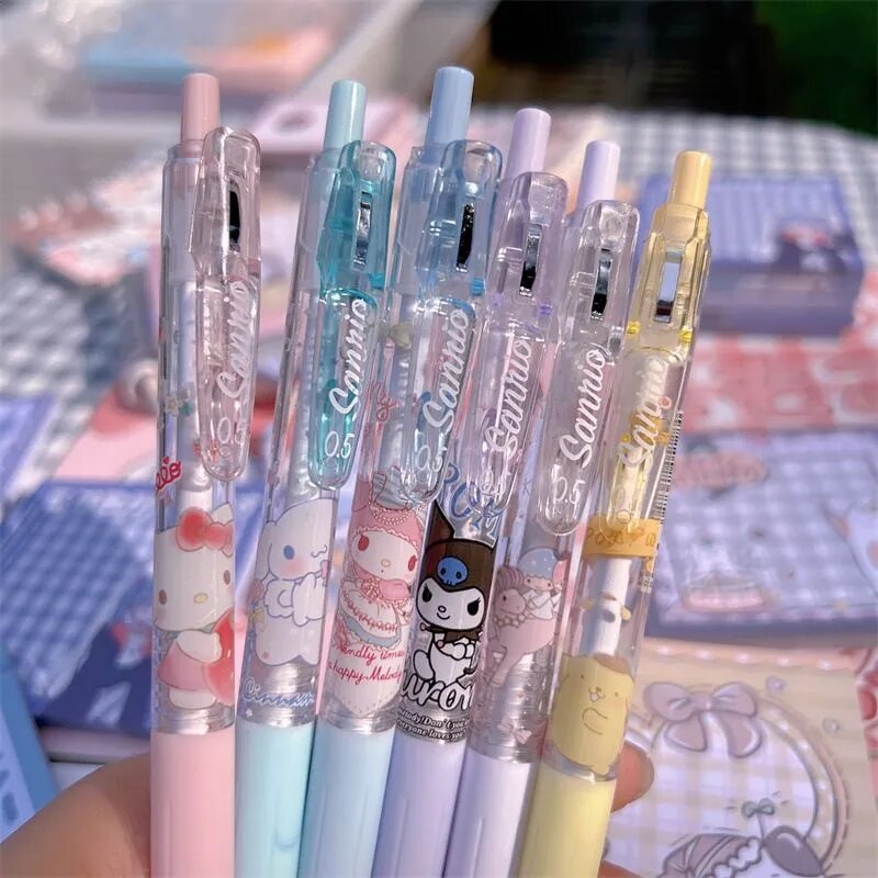 SANRIO Ручка Шариковая, толщина линии: 0.5 мм, цвет: Черный, 12 шт.