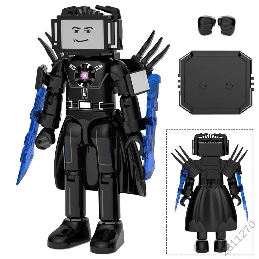 Конструктор Robot Warrior с оружием из пластика, развивающий для мальчиков, тематика роботы, цвет черный — фото 1