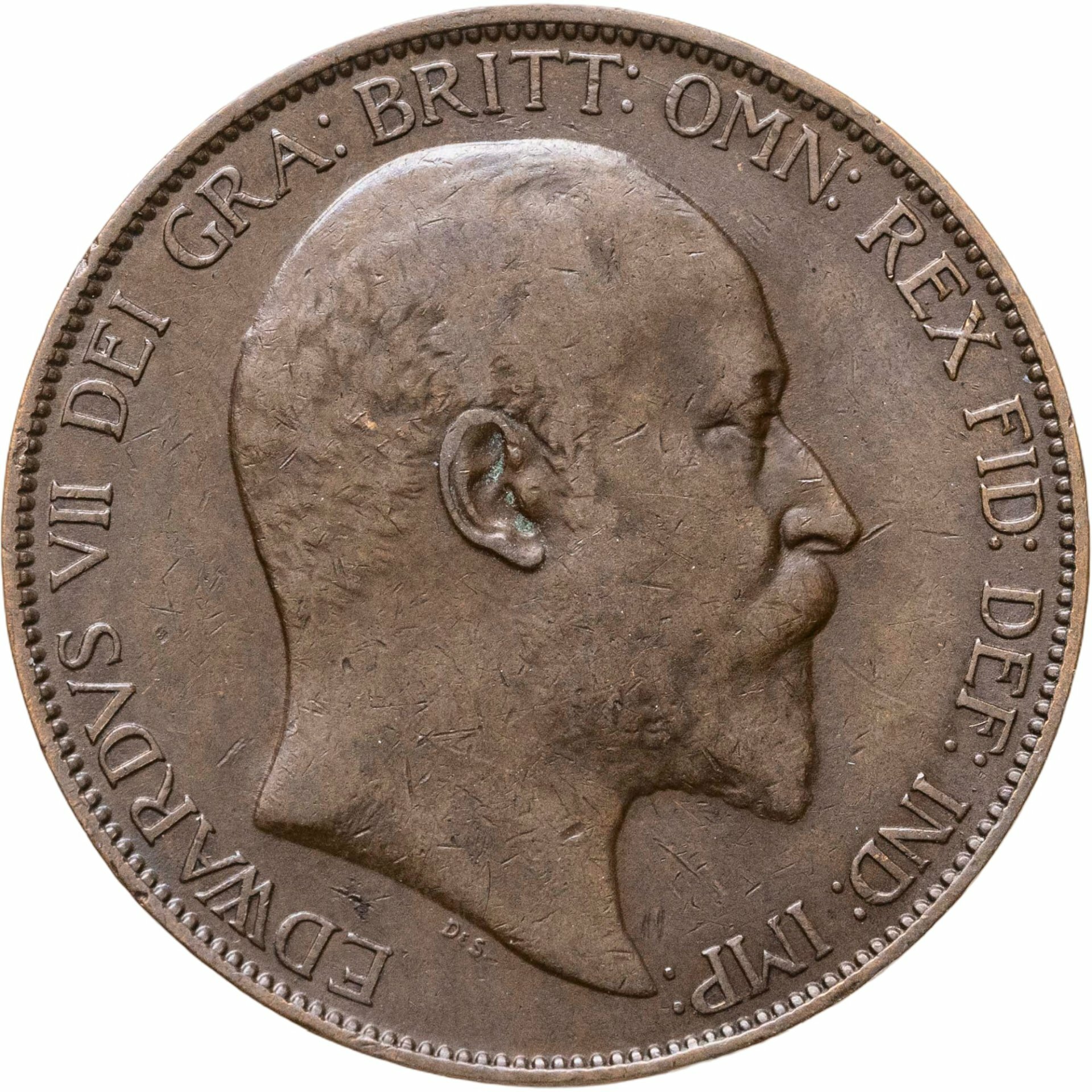 Великобритания 1 пенни penny 1907, Бронза, в сохранности VF-XF