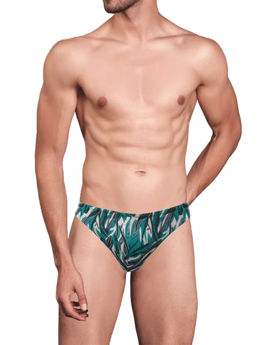 Мужские трусы тонги бирюзовые с принтом Doreanse 1022 S (44)