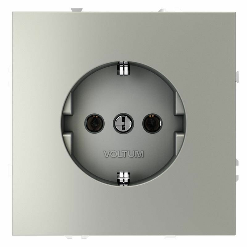 Розетка 1-м СП S70 16А с заземл. механизм сталь Voltum VLS040105