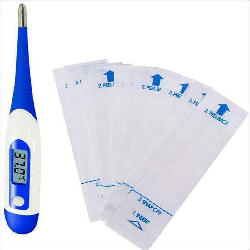 Ветеринарный электронный термометр с одноразовым ректальным зондом, для домашних животных, таких как собаки, кошки, крупный рогатый скот, овцы, лошади и свиньи, без ртура, для использования на фермах.