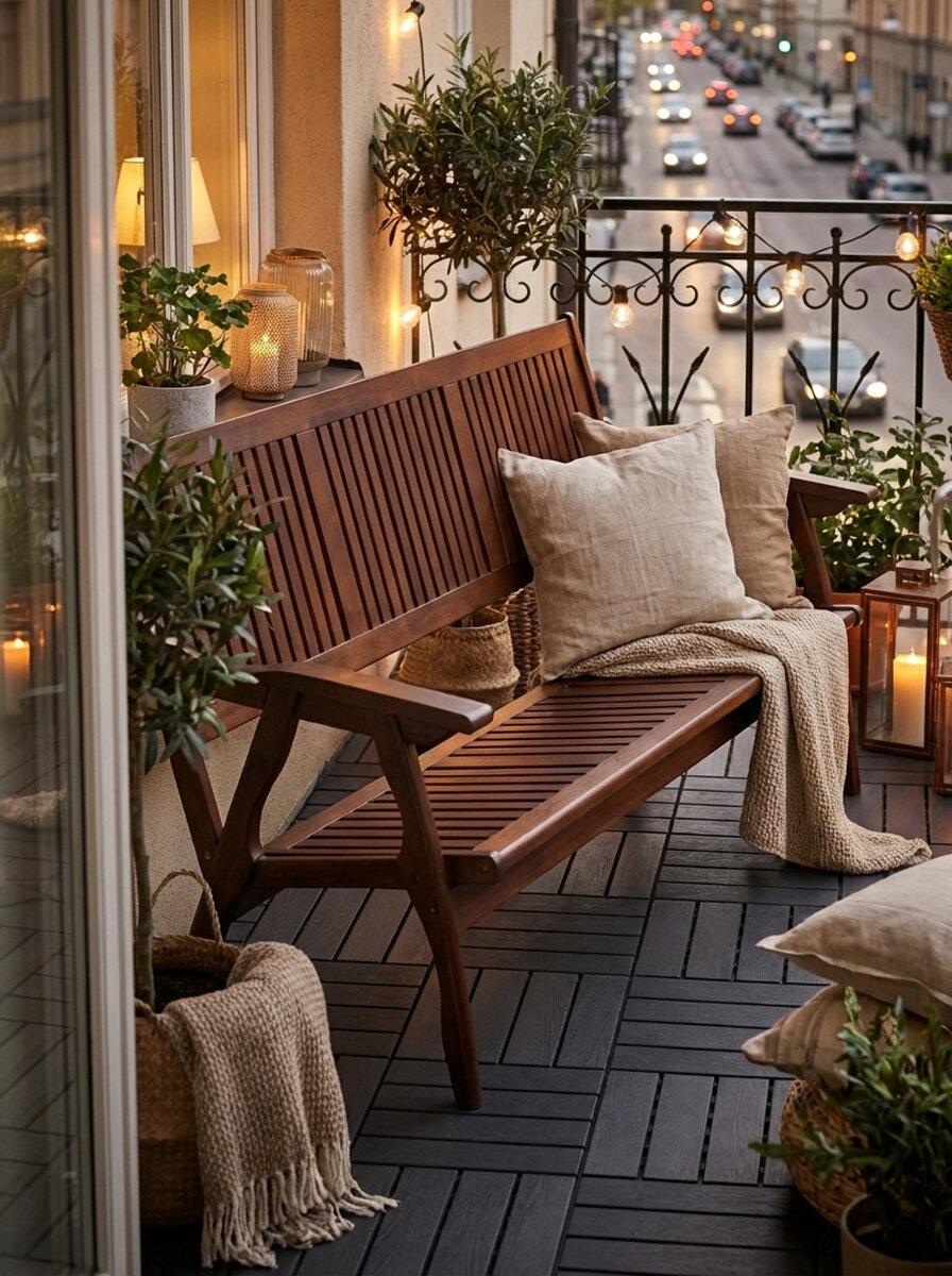 Диван-скамья Мебелик Массив решетка, каркас из массива дерева, цвет орех