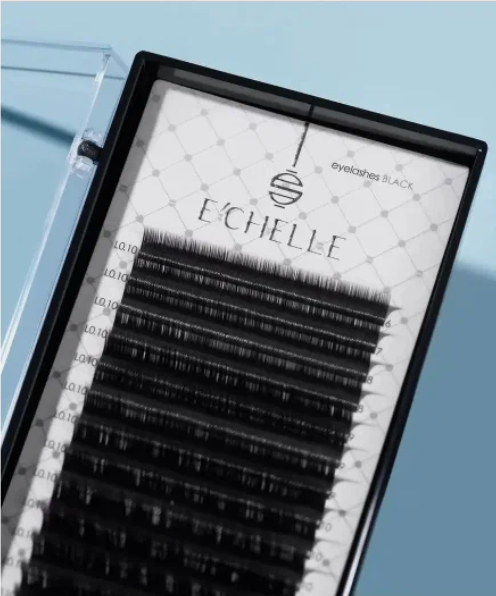 Ресницы черные E'CHELLE BLACK M 0.10 13 mm одна длина (16 линий)