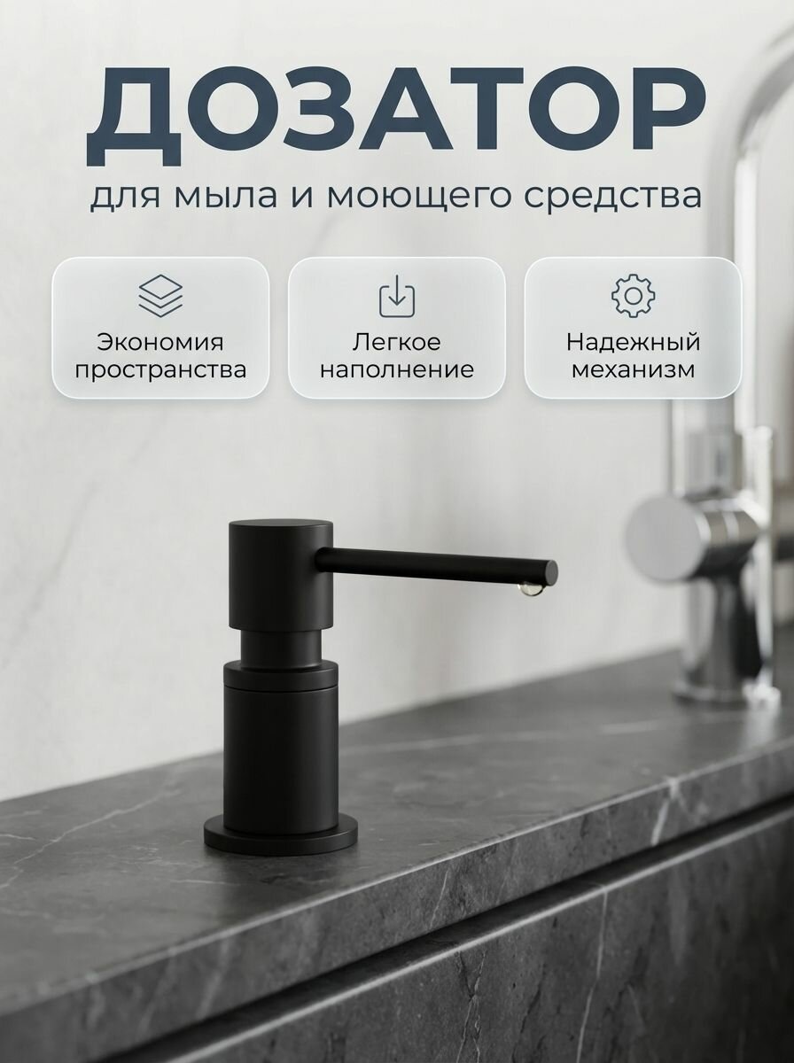 Дозатор blanco lato черный матовый 525789