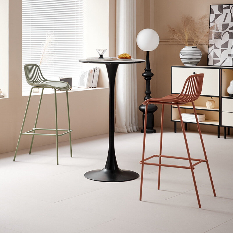 Кованое железо барный стул барный стул высокий стул современный простой молочный чайный магазин интернет знаменитость балкон высокий стул цветной дом