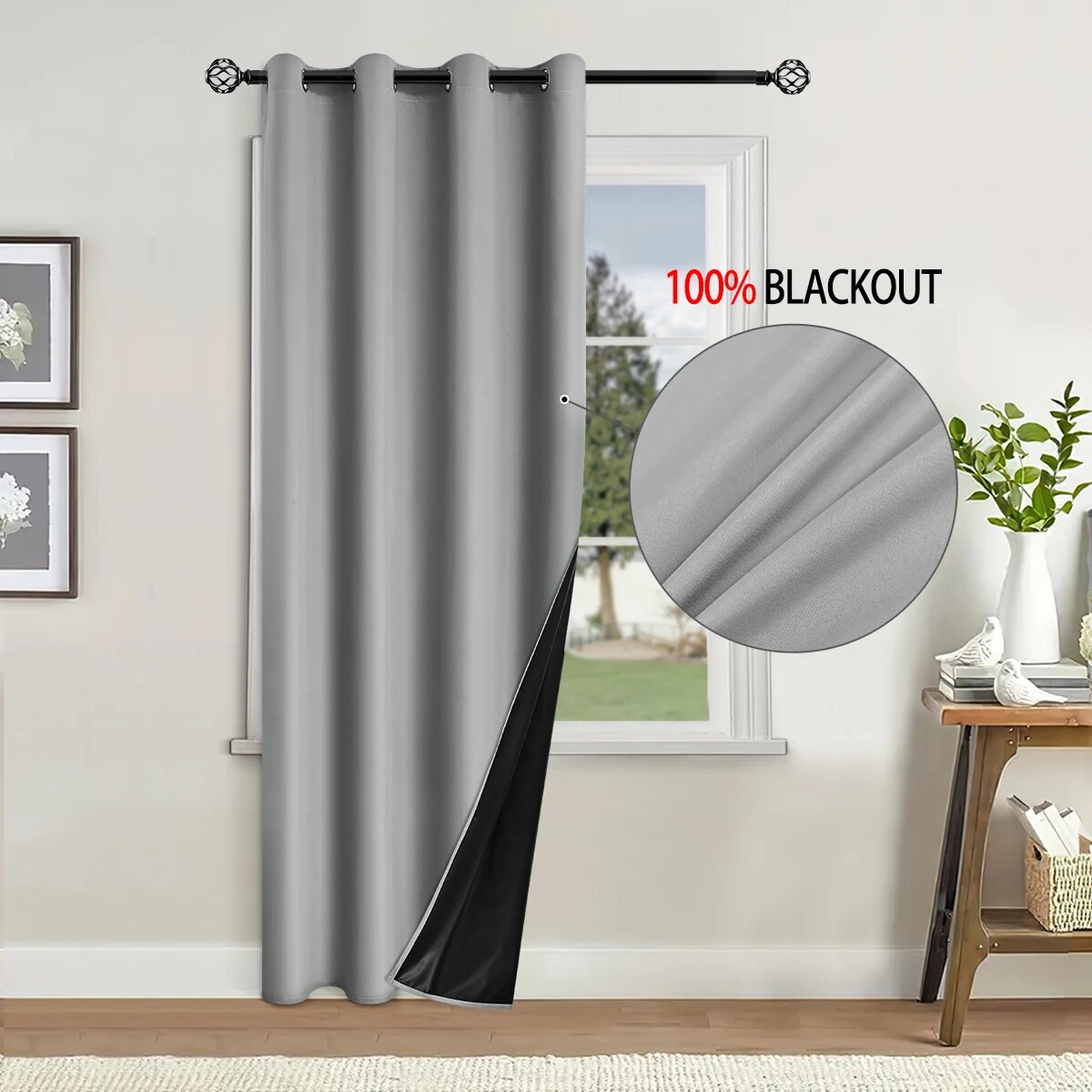 Черные и серые шторы 100% blackout