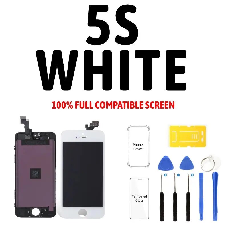 ЖК-экран для iPhone 5 5S 5C SE 2016 Дисплей сенсорный дигитайзер сборка черный белый 5S White