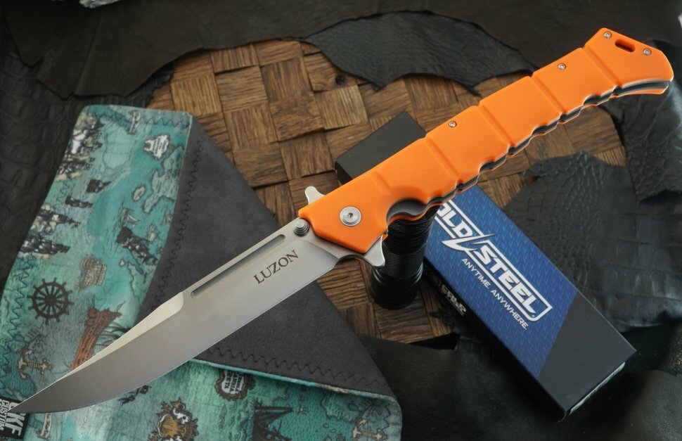 Складной нож Cold Steel Luzon Large, сталь 8Cr13Mov, рукоять оранжевый GFN